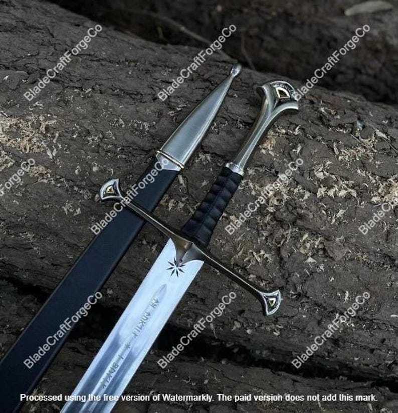 Handmade Elven Sting Sword Replica – Steel Blade, Scabbard, Wall Mount ...