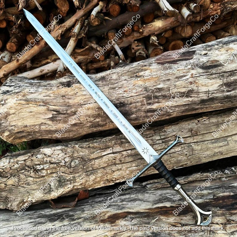 Handmade Elven Sting Sword Replica – Steel Blade, Scabbard, Wall Mount ...