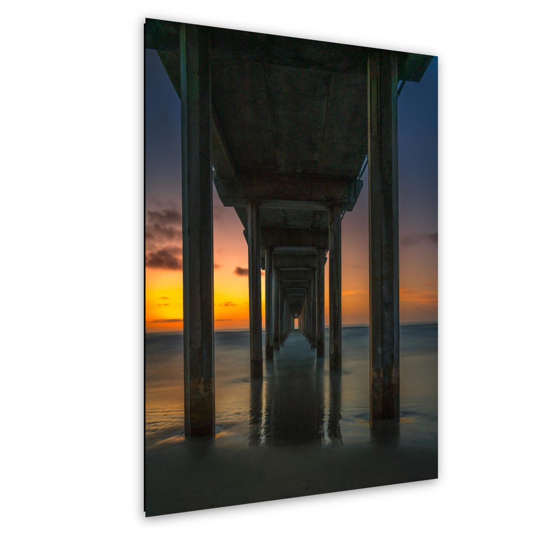 San Diego La Jolla Scripps Memorial Pier Sunset Under Pier Photo Print ...