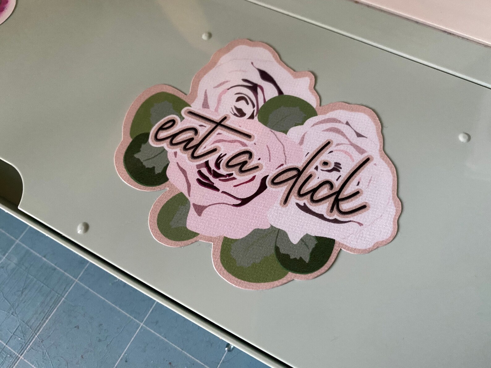 Funny Adult Humor Eat a dick Hand Drawn Flower Laminated | Etsy