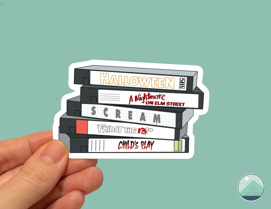 Horror Movie VHS Stack Water-resistant Sticker - Etsy