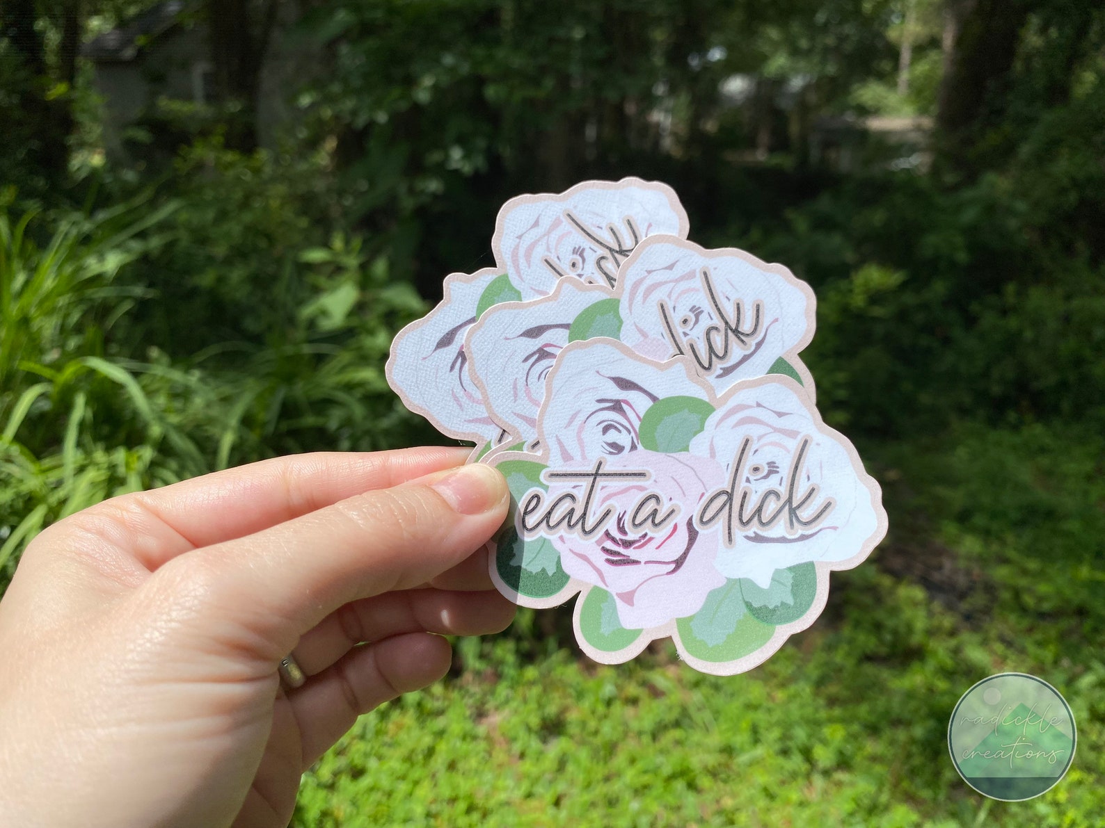 Funny Adult Humor Eat a dick Hand Drawn Flower Laminated | Etsy