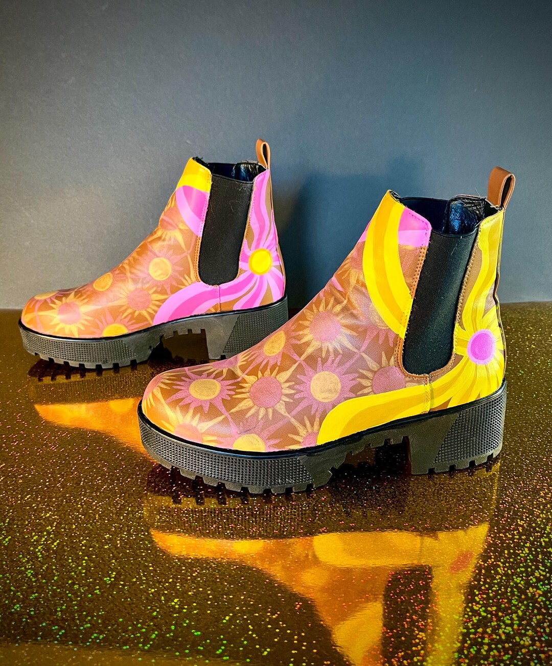 Retro Sunshine Chelsea Boots - Etsy