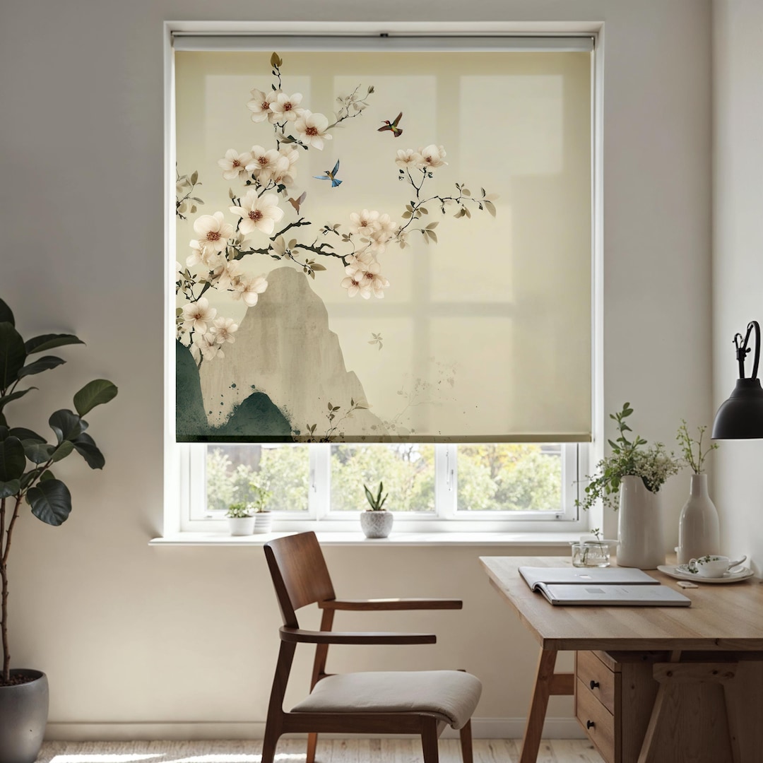 Birds and Floral Blackout Roller Blind: Custom Printed Window Shade - Etsy