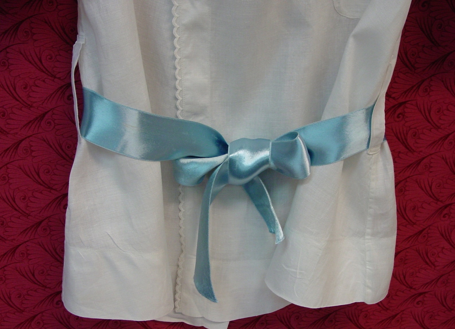 Unusual Antique Childs Dress/coat White Linen Front Buttons, Back Loops ...