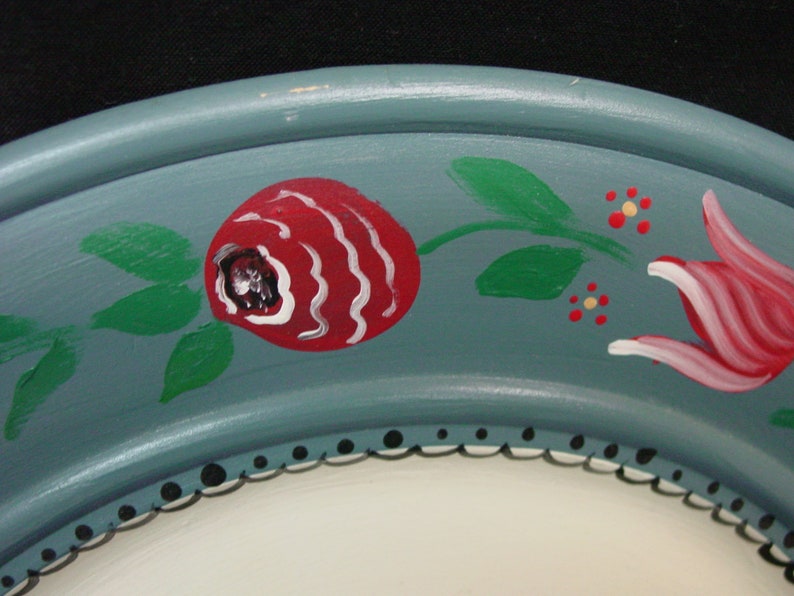 Scandinavian Wooden Hand Painted Plate Man,lady in Costume Floral ...