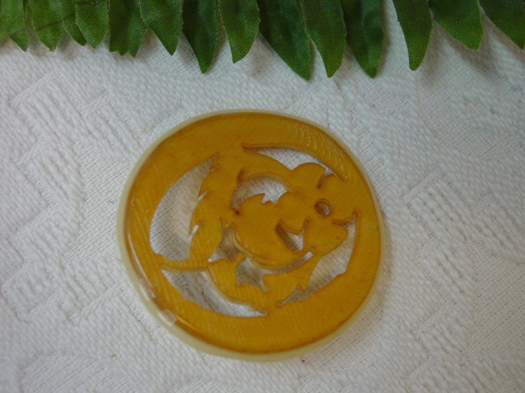 Fun Vintage Pierced Celluloid Button 2 Layer 1 3/4" Abstract Flower - Etsy