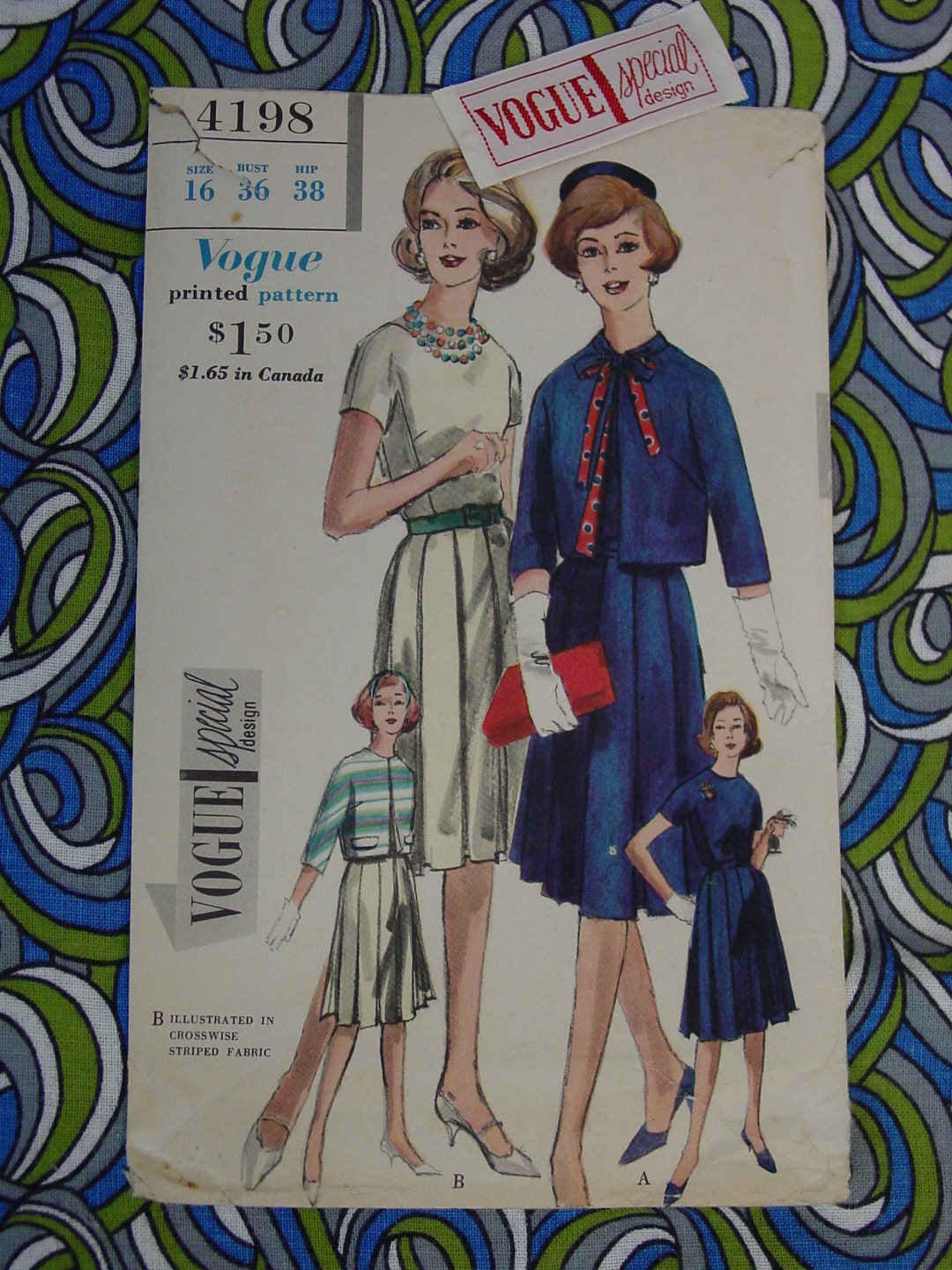 Vintage Pattern C.1961 Vogue No.4198 Dress and Jacket Size 16 Special ...