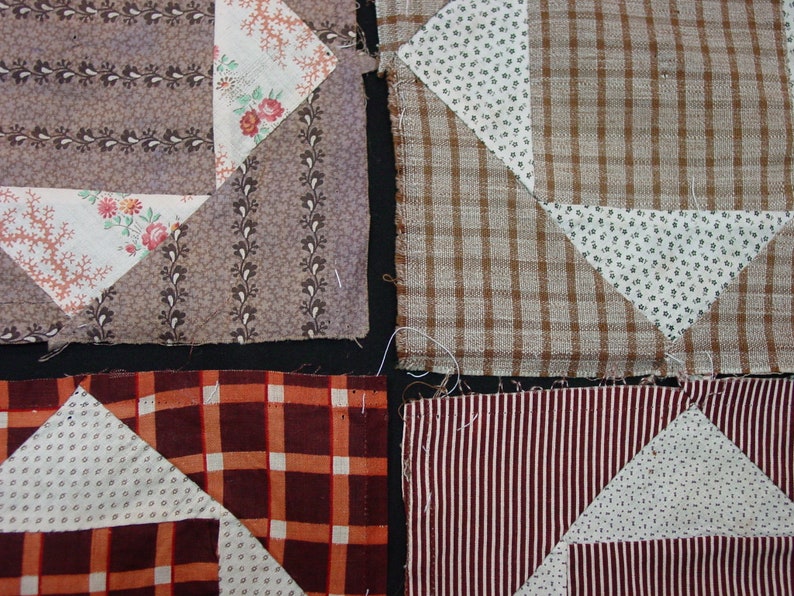 11 Fabulous Antique Quilt Blocks 1860-1880 Hand Pieced 8 - Etsy