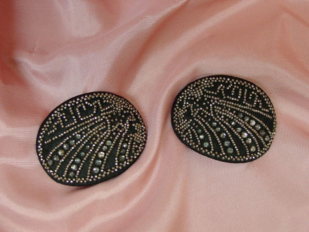 Antique Shoe Clips Exceptional Tiniest Cut Steels,rhinestones Shooting ...