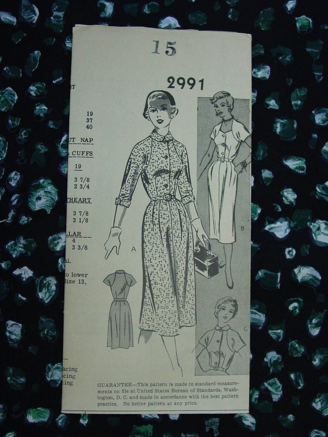 Vintage Pattern C.1950's Mail Order No.2991 One Piece Dress, Size 15 - Etsy