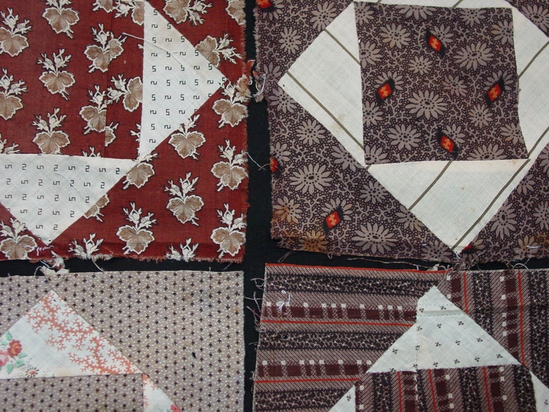 11 Fabulous Antique Quilt Blocks 1860-1880 Hand Pieced 8 - Etsy