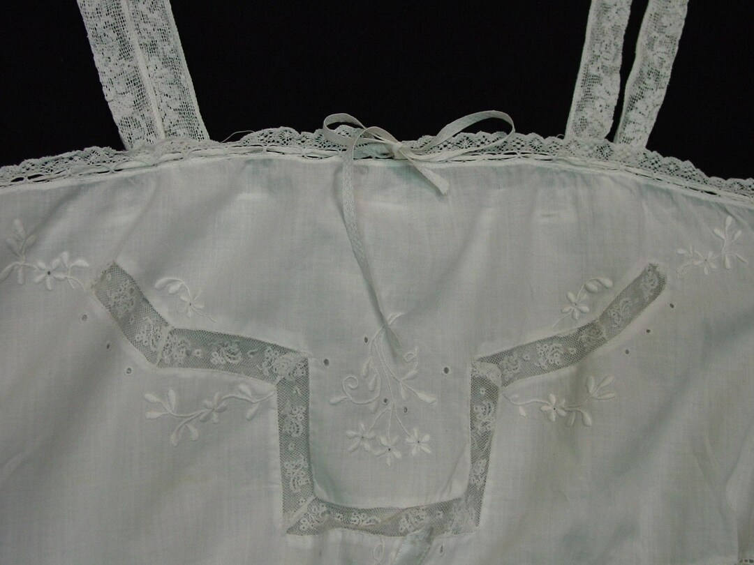 Lovely Antique Chemise Under Garment C.1910's Lace, Embroidery, Ribbons ...