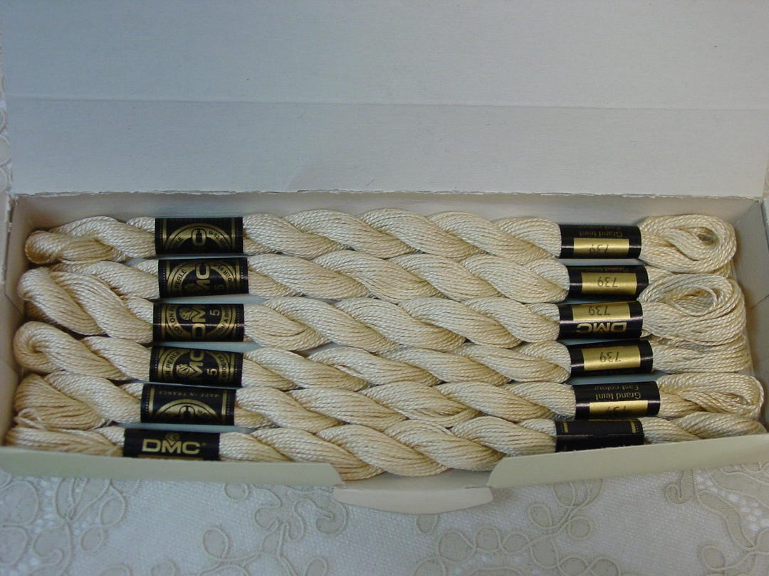 Vintage DMC Perle Cotton Thread No.5 Color # 739 in Original Box 6 ...