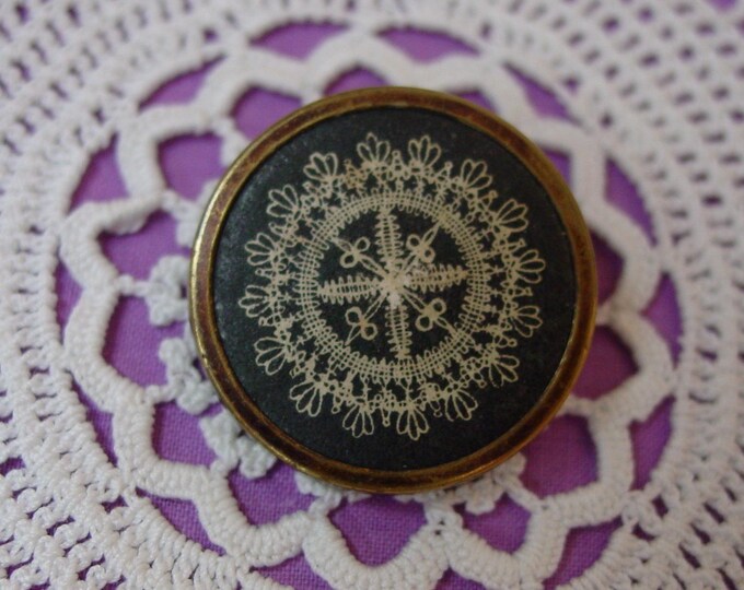 Antique Metal Button Frame Thread Back Detailed Doily Image 1 1/8" - Etsy