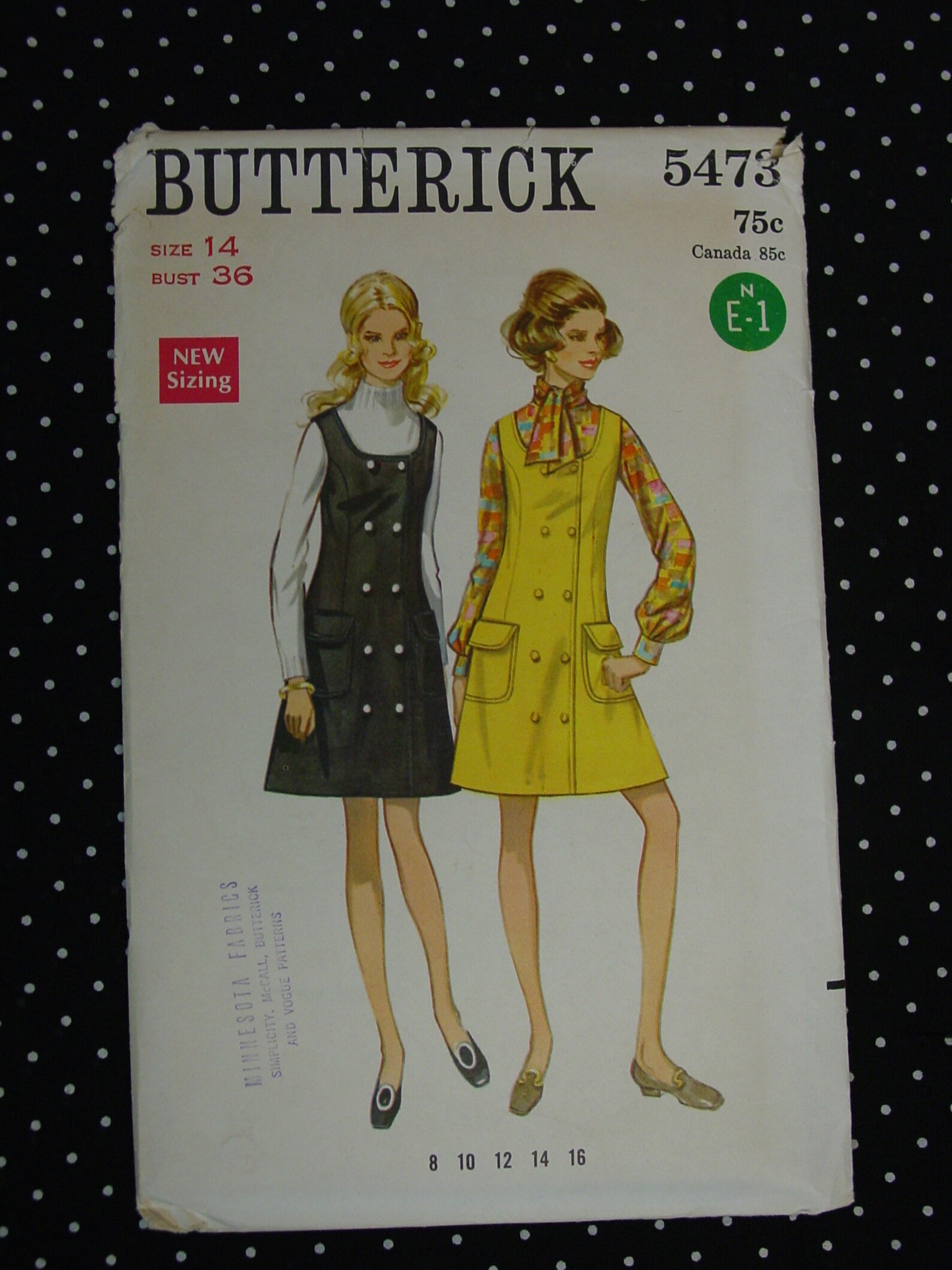 Vintage Butterick Pattern No.5473 C.1960's Jumper Size 14 - Etsy