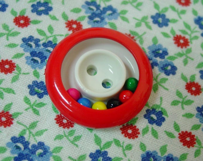 Super Plastic Button With Moving Parts Colorful 1 5/16" Little Balls, 2 ...