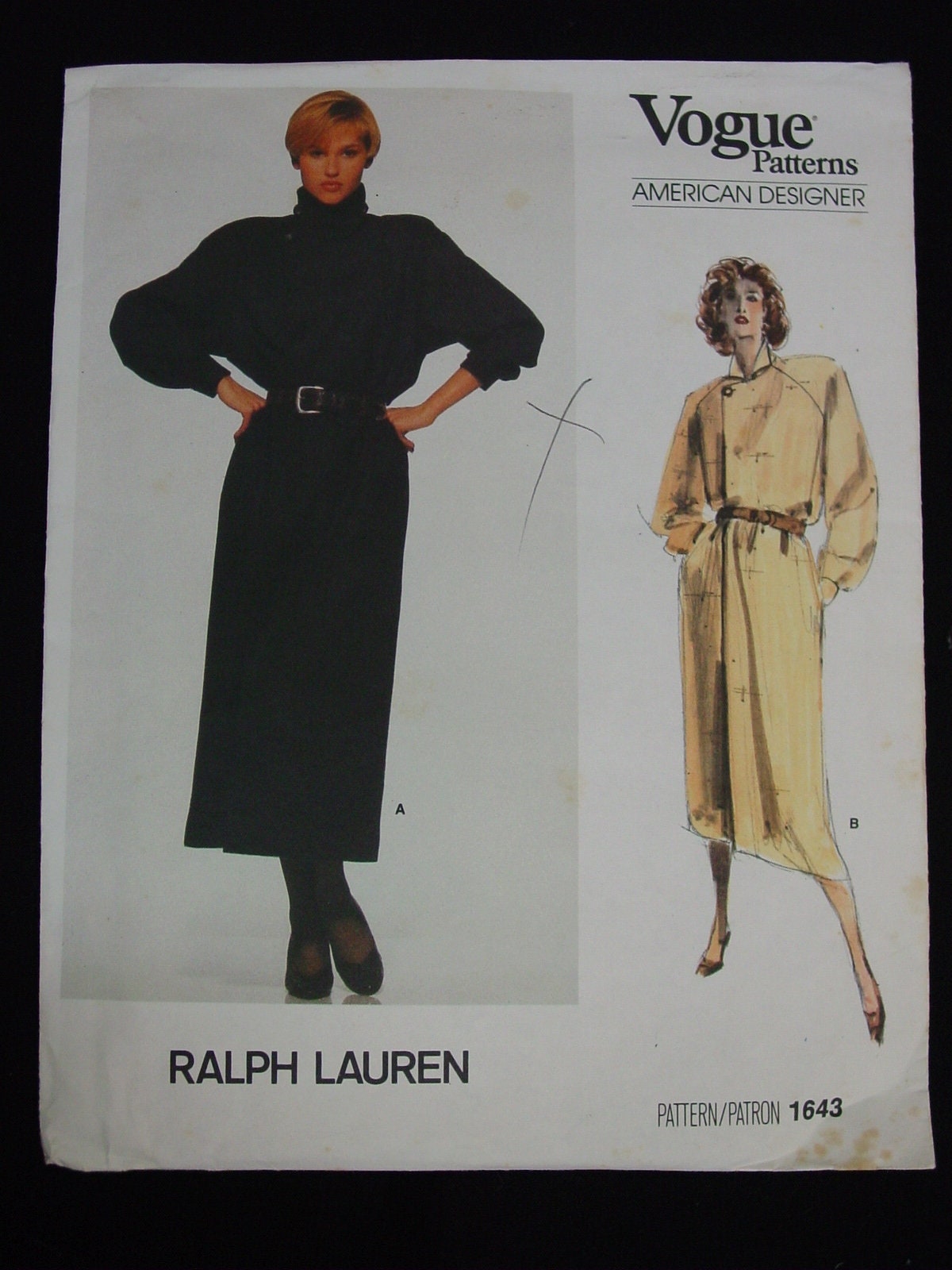 Vintage Pattern C.1985 Vogue American Designer Ralph Lauren - Etsy UK