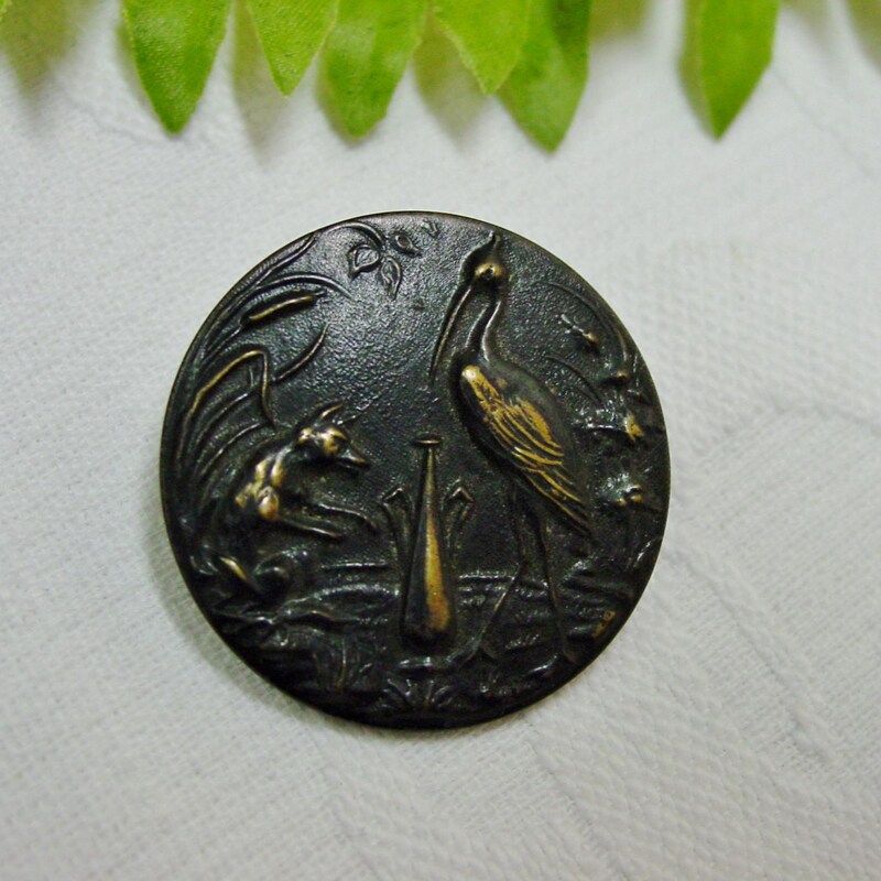 Antique Fox Button - Etsy