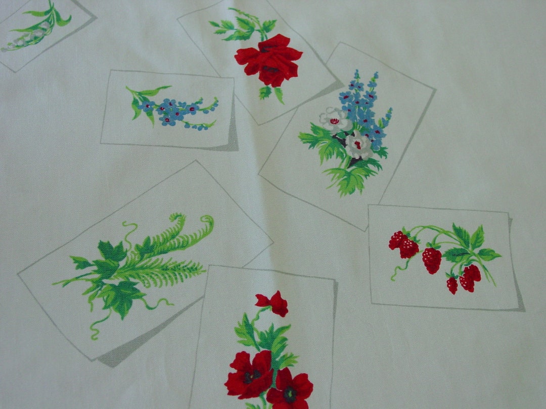 Vintage Wilendure Tablecloth Large 54 X 68, Rare Pattern Postcards of ...