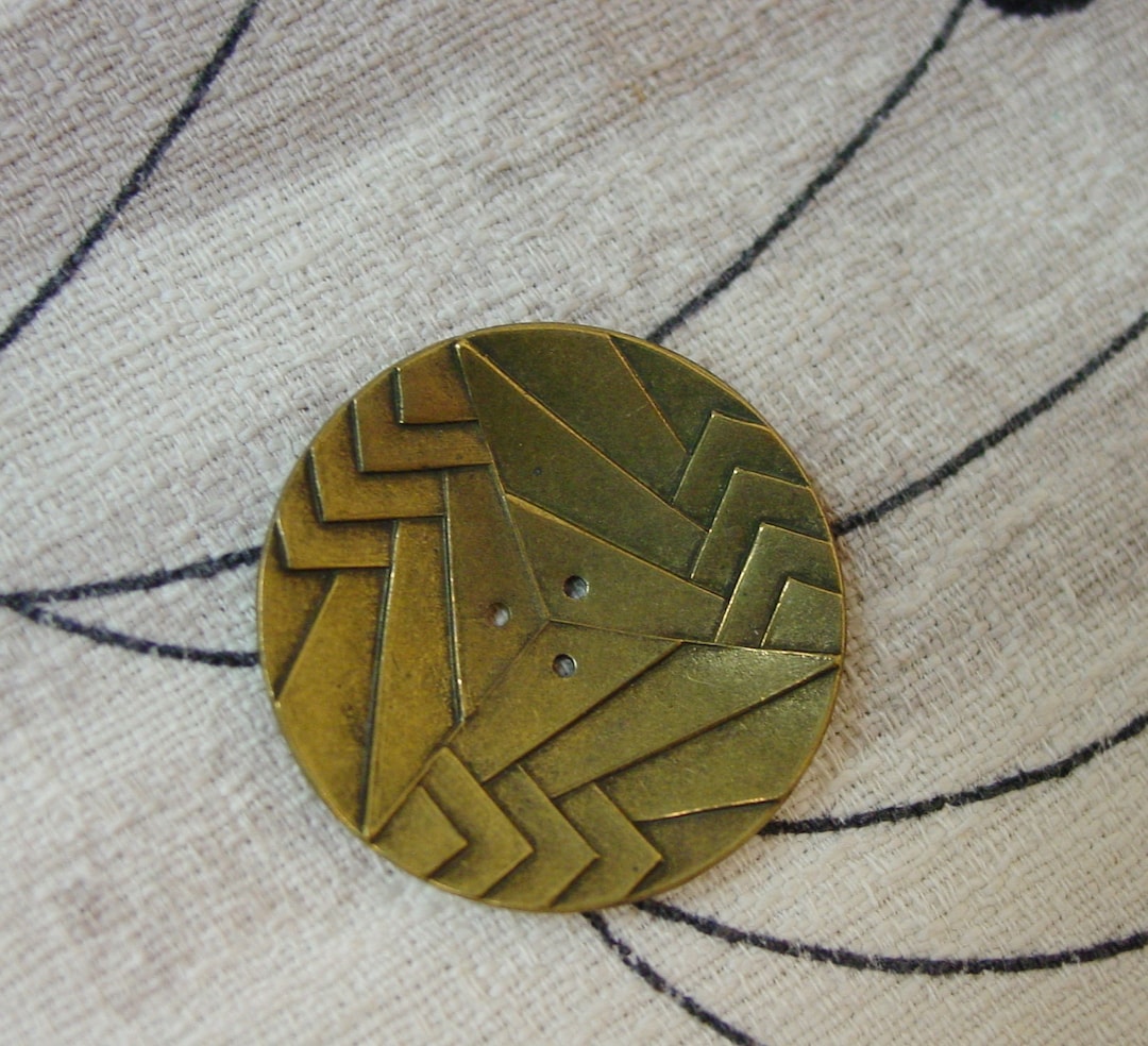 Vintage/antique Metal Button Art Deco Design 1 3/8 3 Holes - Etsy