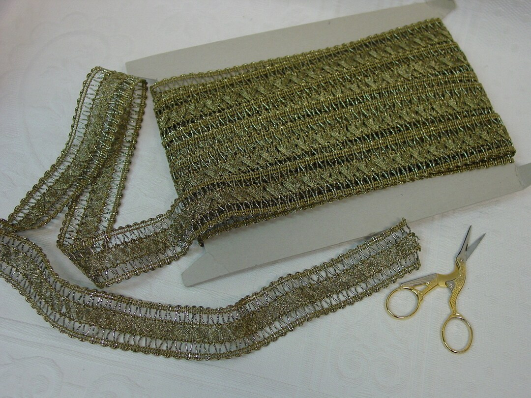 Beautiful Vintage Metallic Trim Shiny Gold 1 1/4' Wide, 10 Yards ...