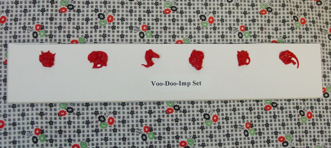 Nice Vintage Realistic Buttons "voo Doo Imp Set" Red Plastic, Rare - Etsy