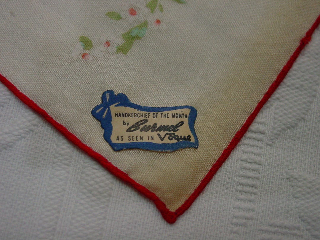 Fun Vintage Hanky Paper Label "handkerchief of the Month, Burmel, as ...