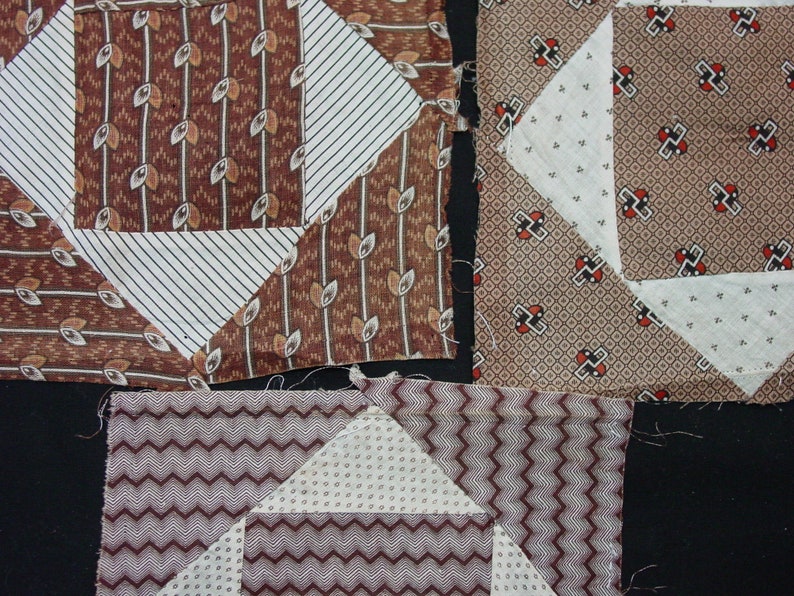 11 Fabulous Antique Quilt Blocks 1860-1880 Hand Pieced 8 - Etsy