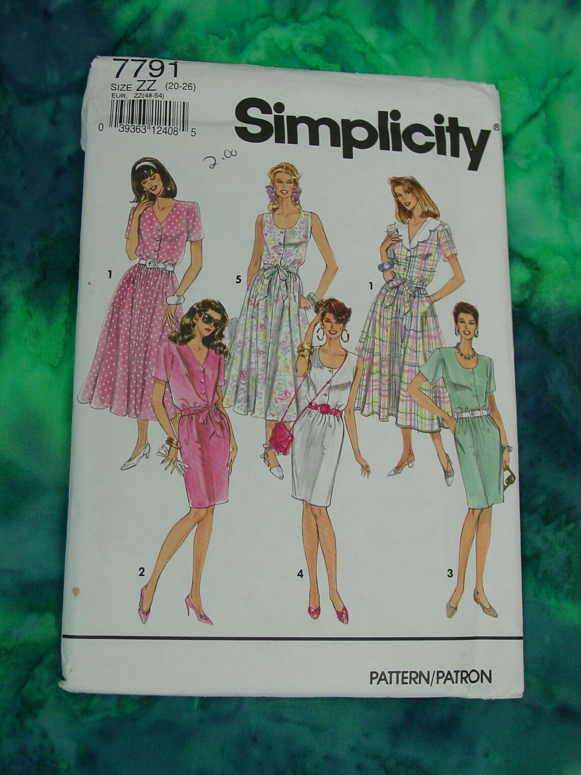 Vintage Pattern Simplicity No.7791 Dress With Variations Size - Etsy