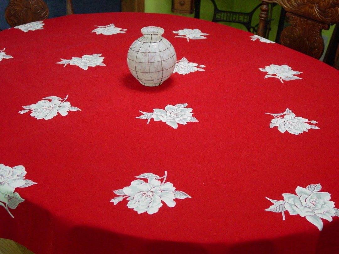Stunning Vintage Wilendur Tablecloth "gardenia" Hard to Find, Large 54 ...