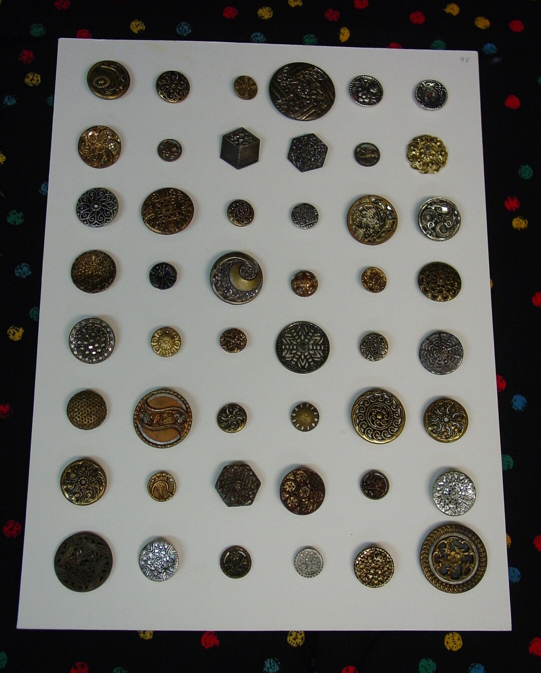 Wonderful Vintage Button Collector Card 48 Mirror Back, Twinkles All ...