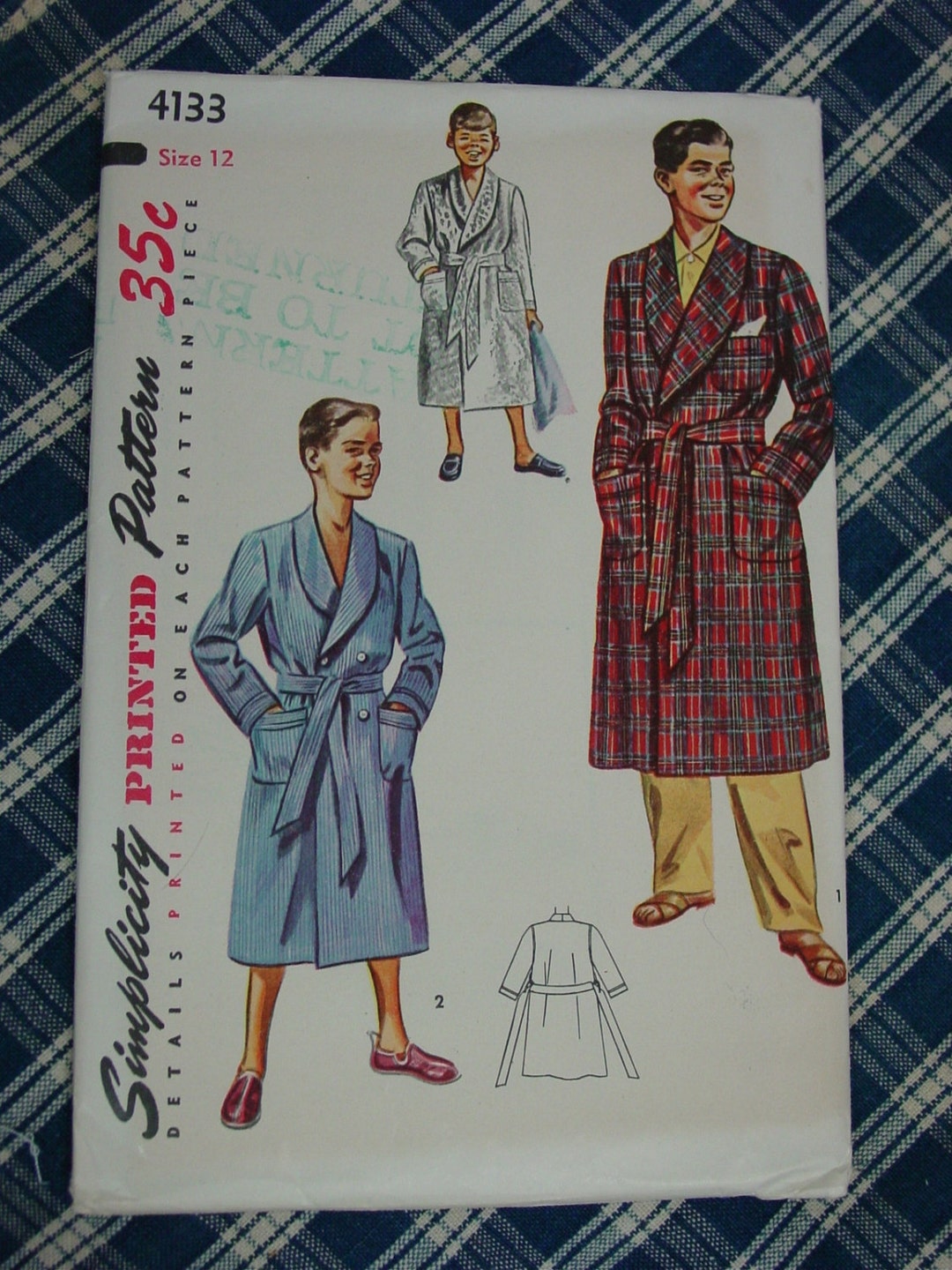 Vintage Pattern C.1952 Simplicity No.4133 Boys Robe, Size 12, Uncut - Etsy