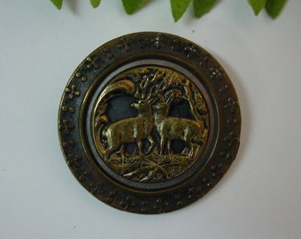 Vintage Antique Deer Stag Buck Domed Buttons Metal Rare Unique Unusual ...