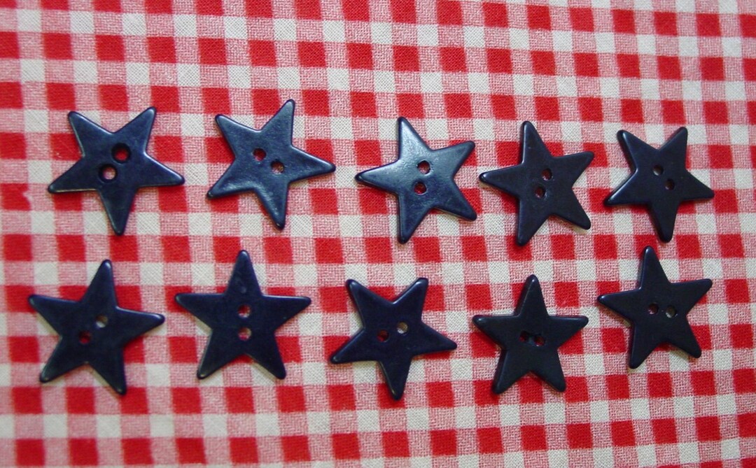 Set of 10 Realistic Plastic Star Buttons Deep Navy Blue 3/4" - Etsy