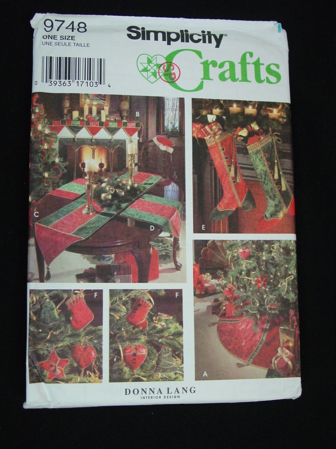 Vintage Pattern C.1995 Simplicity Crafts No.9748 Christmas Items, Uncut ...