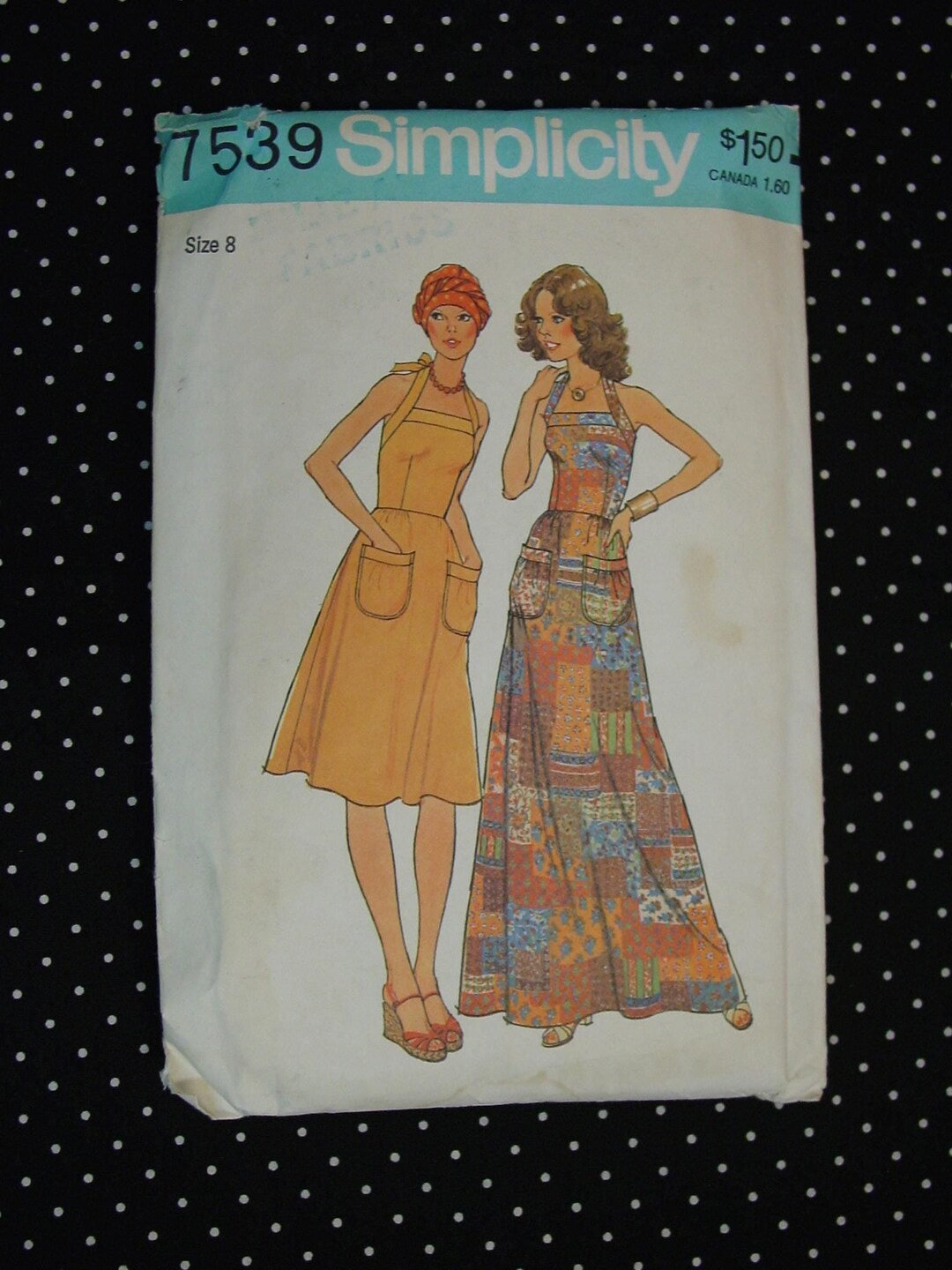 Vintage Pattern C.1976 No.7539 Halter Dress, 2 Lengths Size 8 Uncut - Etsy
