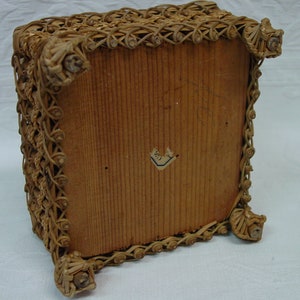Antique,vintage Handmade Woven Box With Cover, 5 1/4 X 3 3/4" High Wood ...