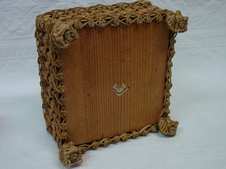 Antique,vintage Handmade Woven Box With Cover, 5 1/4 X 3 3/4" High Wood ...