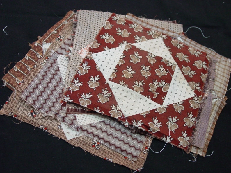 11 Fabulous Antique Quilt Blocks 1860-1880 Hand Pieced 8 - Etsy