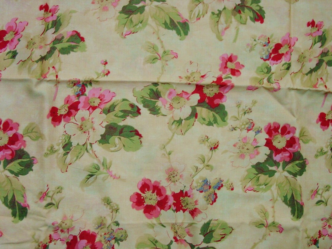Vintage Cotton Fabric Moda by Robyn Pandolph Gorgeous 1 Yard 3" 44 ...