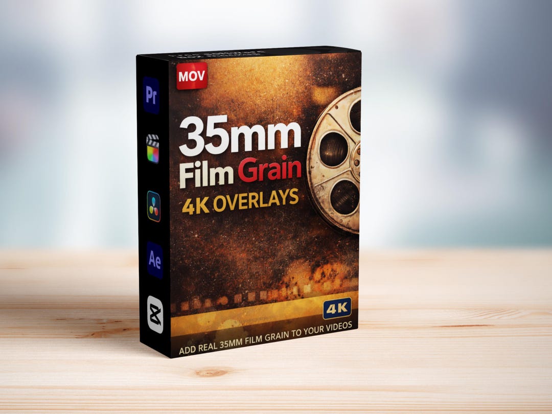 4K 35mm Film Grain Overlays | Cinematic Film Texture .MOV | Premiere ...