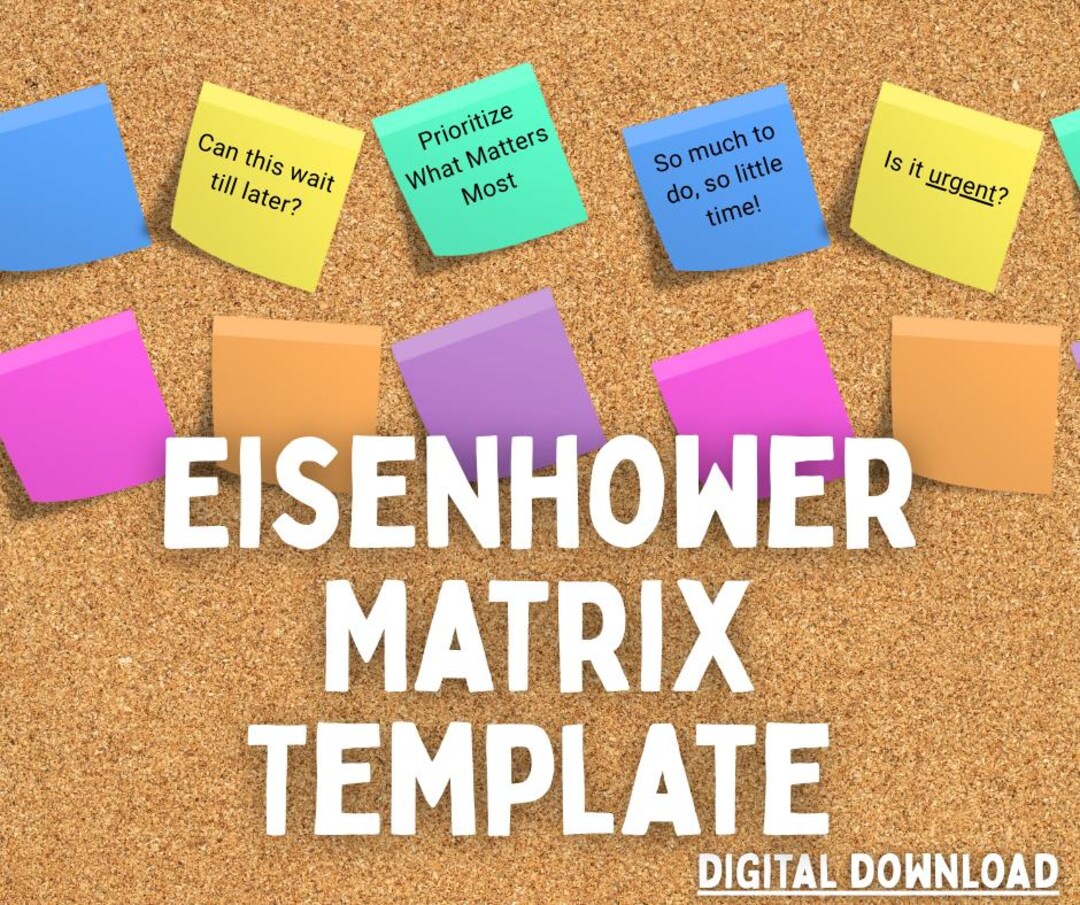 Eisenhower Matrix Template | Productivity Planner | Urgent Important ...