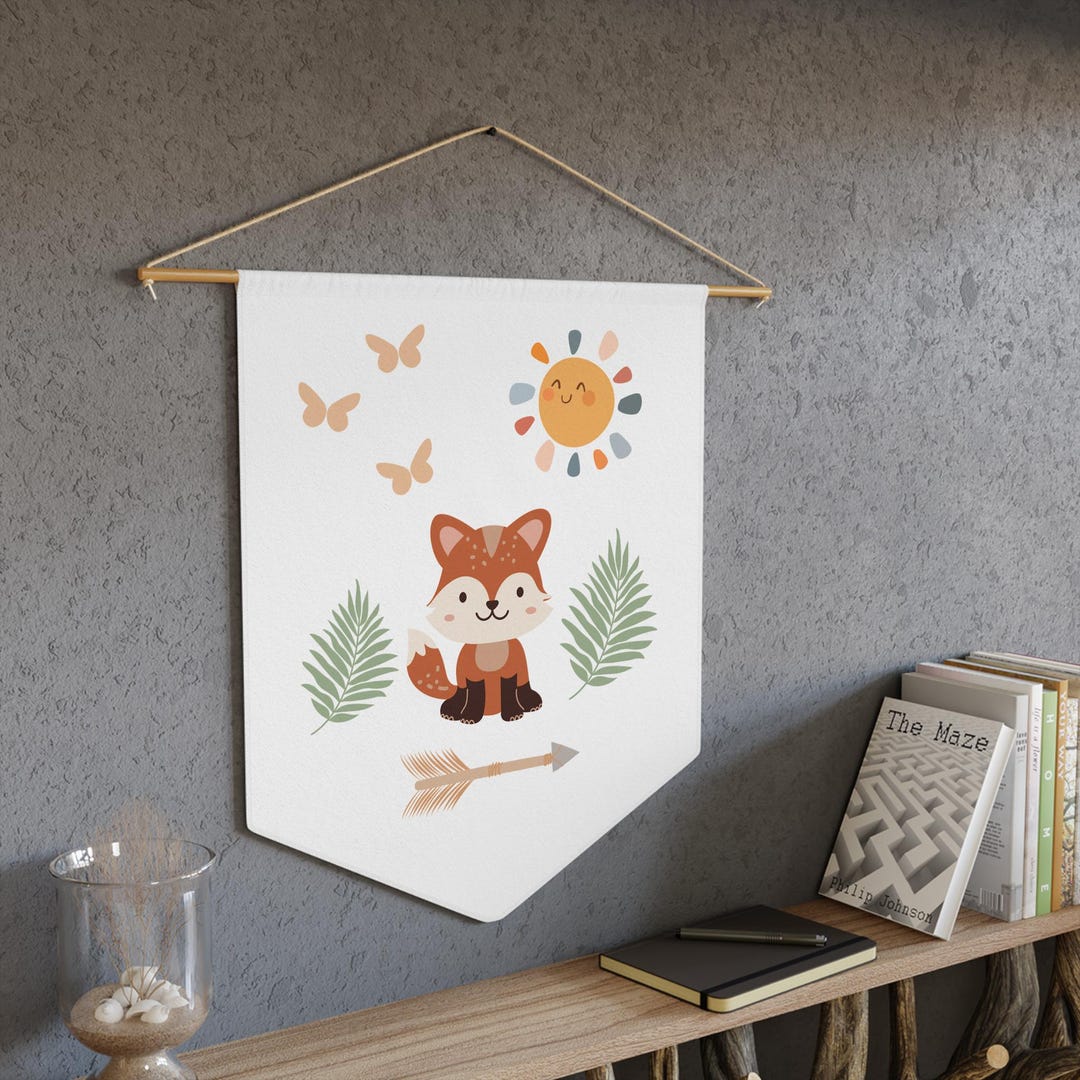 Fox Nursery Wall Pennant | Boho Woodland Animal Banner | Kids Room ...