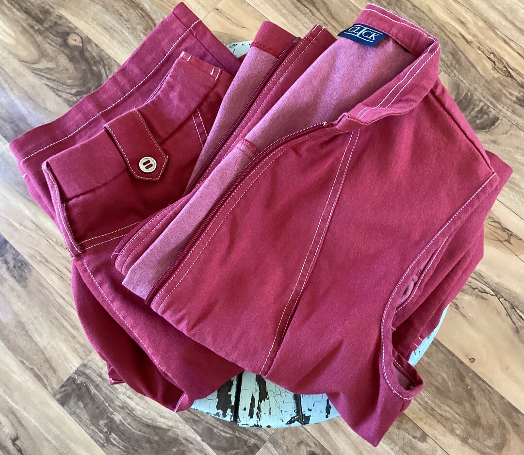 Vintage 80s 90s 2 Piece Pant Suit Set Brick Red Sleeveless Jacket ...