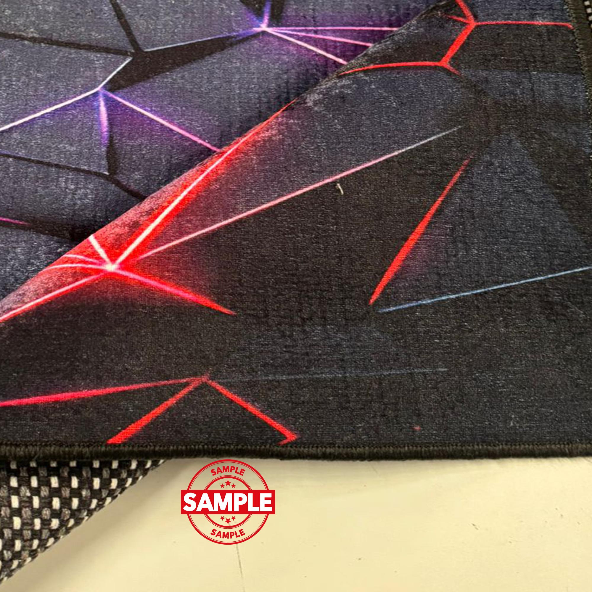 Mystical Arcane Rug: Elemental Magic Symbols Carpet, Blue Gold Neon ...