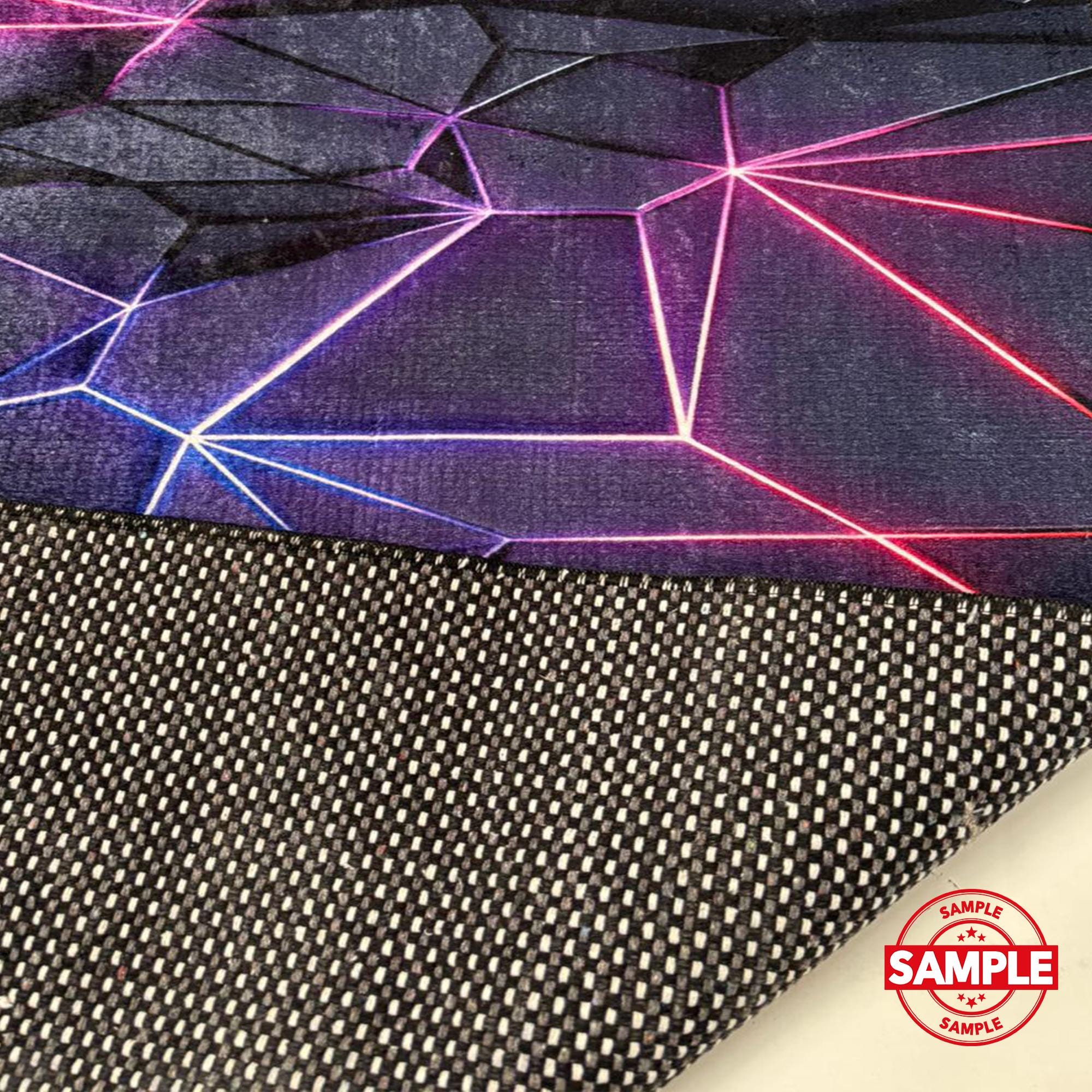 Mystical Arcane Rug: Elemental Magic Symbols Carpet, Blue Gold Neon ...