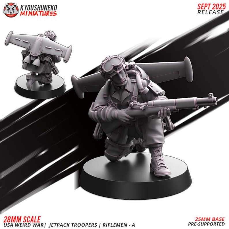 Kyoushuneko Miniatures-jet Pack Troopers 28mm Set - Etsy