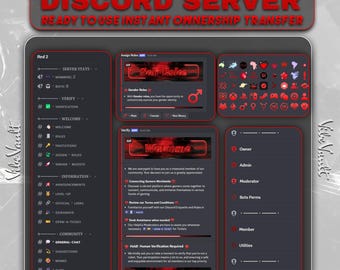 Red & Black Discord Server | Gaming Community, Ready to Use - Etsy