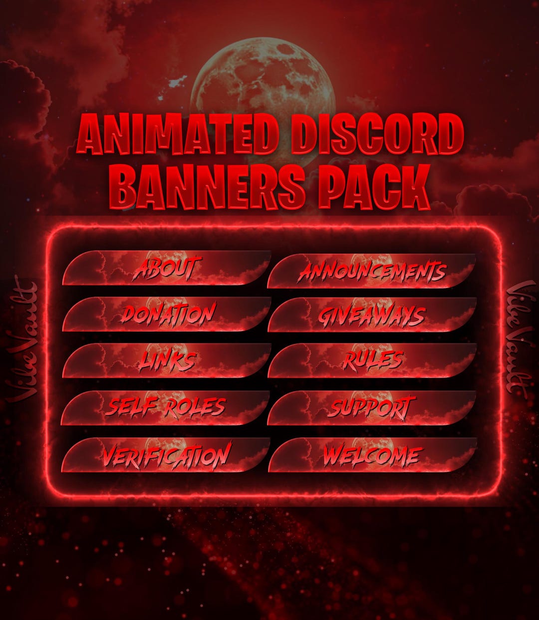 Animated Red Discord Banners: Gaming & Streaming GIF Templates - Etsy
